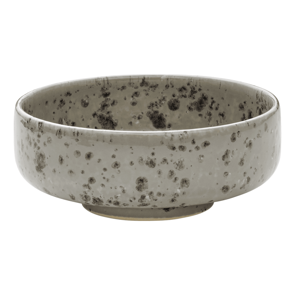 Playground Nara Round Stoneware Bowl Grey Spotted 16cm